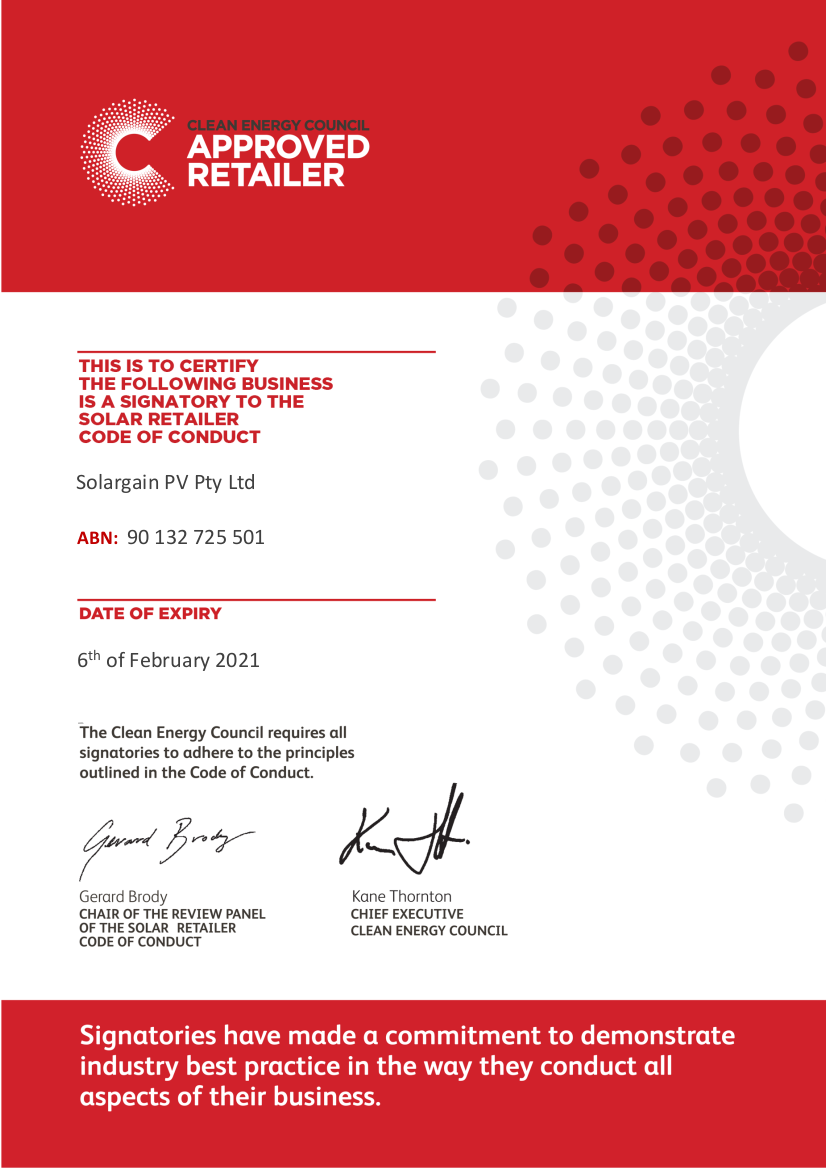 Clean Energy Council Accreditation | CEC Approved Retailer