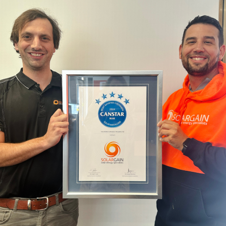 Solargain Wins Canstar Blue Award | Solar Power Blog